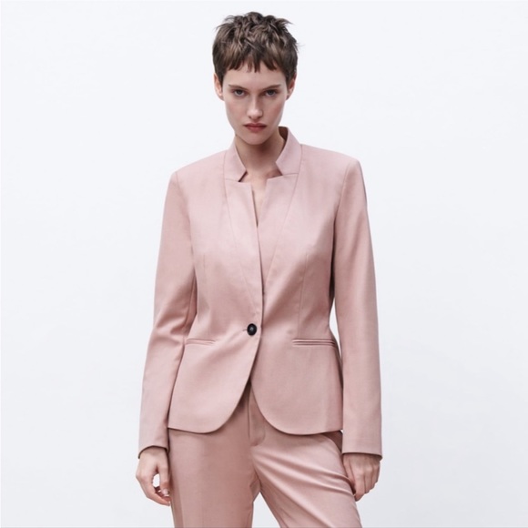Zara | Jackets & Coats | Nwt Zara Heathered Tailored Blazer In Dusty ...